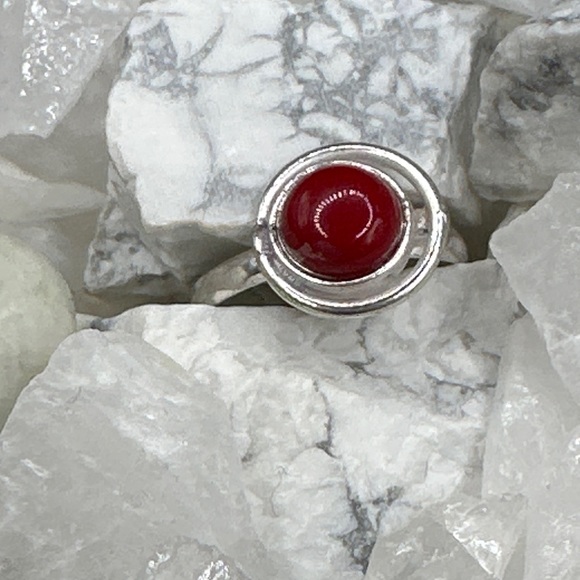 Alquimia | Jewelry | Trinity Circle Coral Sterling Silver Gem ...